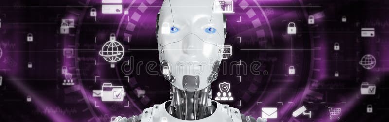 Robot Working with Digital Display, Internet Connection Controlled by ...