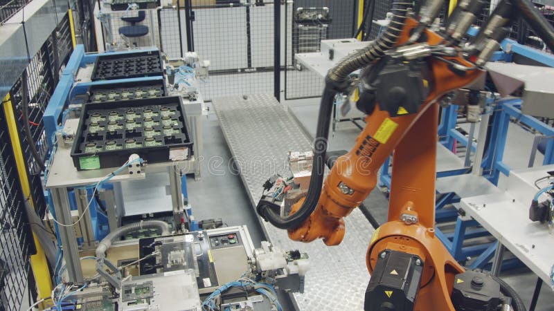 Robot Working in an Electronics Manufacturing Facility Stock Video ...