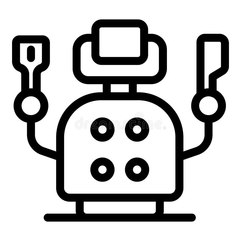 Robot Working Holding Tools with Mechanical Arms Extended Stock Vector ...