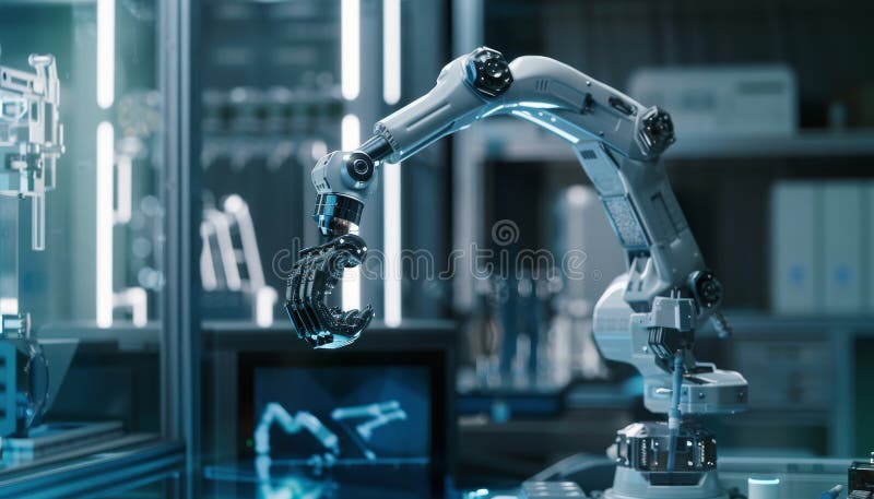 A Robot is Working in a Lab with Many Bottles and Jars by AI Generated ...