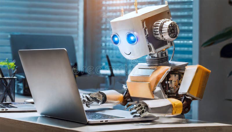 Modern Robot Working in a Modern Office. AI Generated Stock ... Modern Robot Working in a Modern Office. AI Generated Stock ...