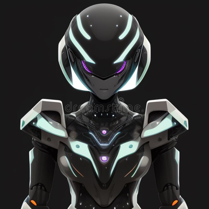 Robot Working with a Laptop in Front of a Binary Code Background Stock Illustration ...