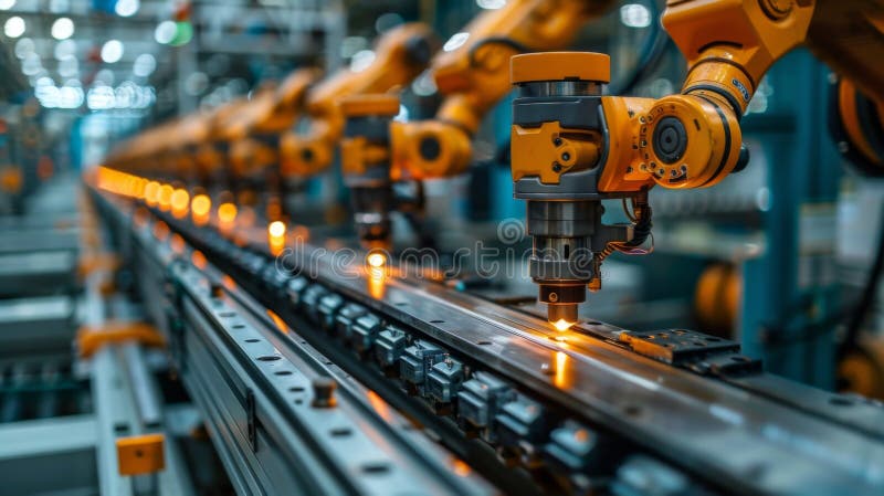 A Robot is Working on a Machine in an Industrial Setting, AI Stock ...