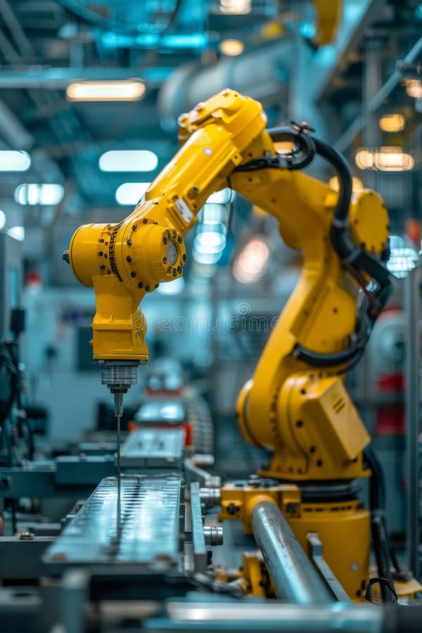 A Robot is Working on a Machine in an Industrial Setting, AI Stock ...