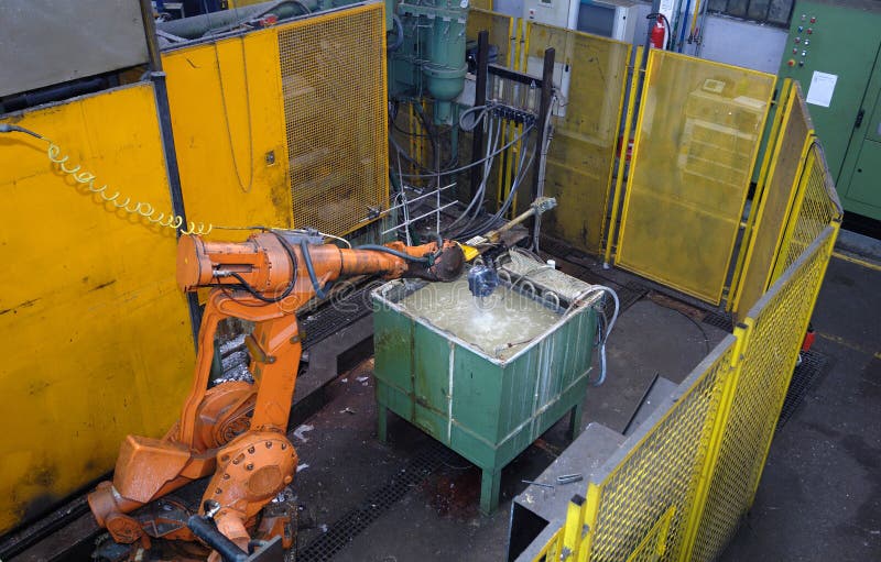Robot Working In The Metal Industry Stock Photo - Image of working ...
