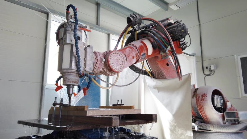 Robotic Stone Milling Machine Stock Footage - Video of manufacturing ...