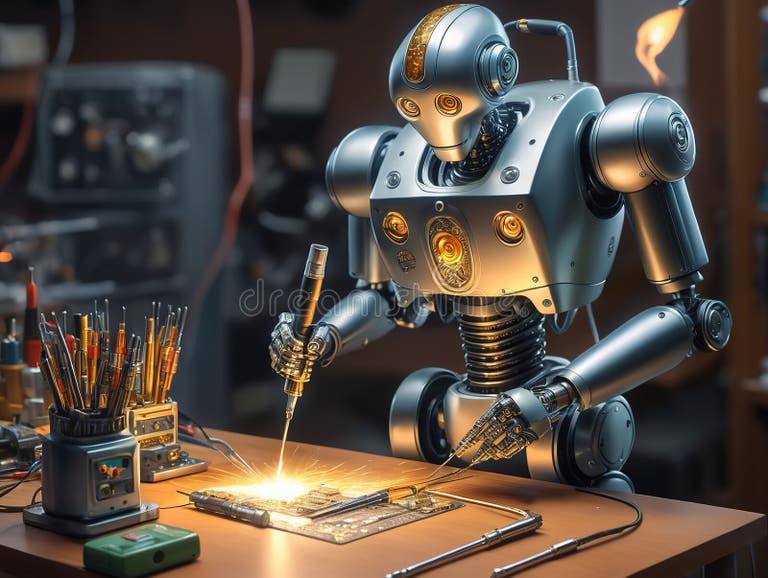 Robot Working - Robot Soldering Wires Using Soldering Iron and Solder ...