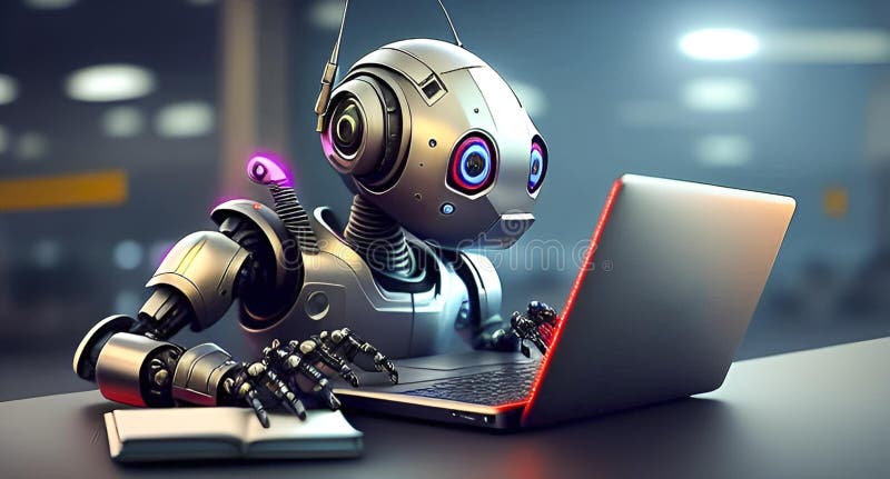 Robot Works at the Computer. Training of Robots and Artificial ... Robot Works at the Computer. Training of Robots and Artificial ...