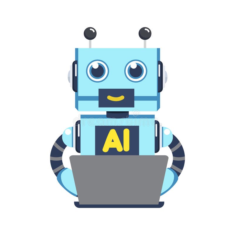 Robot works with a laptop stock vector. Illustration of laptop - 307253238 Robot works with a laptop stock vector. Illustration of laptop - 307253238