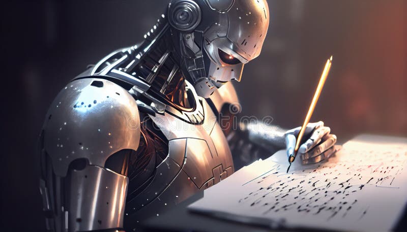 Robot Writing in Paper. Generative Ai Stock Illustration - Illustration ... Robot Writing in Paper. Generative Ai Stock Illustration - Illustration ...