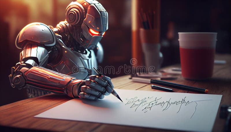 Robot Writing in Paper. Generative Ai Stock Illustration - Illustration ... Robot Writing in Paper. Generative Ai Stock Illustration - Illustration ...