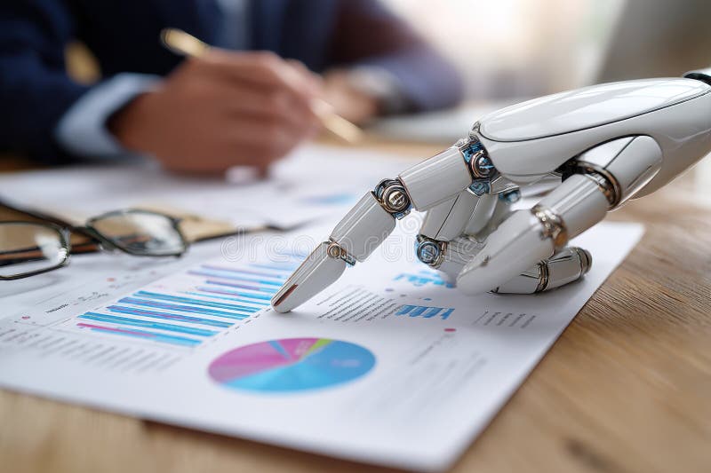 A Robot is Writing on a Piece of Paper Stock Photo - Image of strategy ...