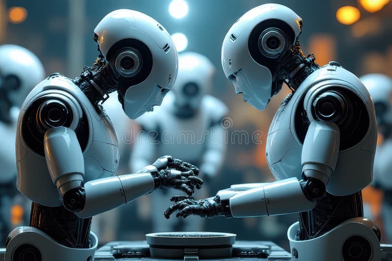 Robotic Advancements on Display Stock Illustration - Illustration of ...