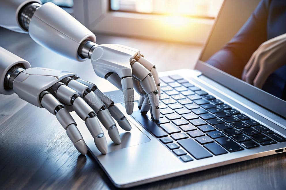 Robotic Advisors: the Future of AI Chatbots and Virtual Assistance Stock Illustration ...