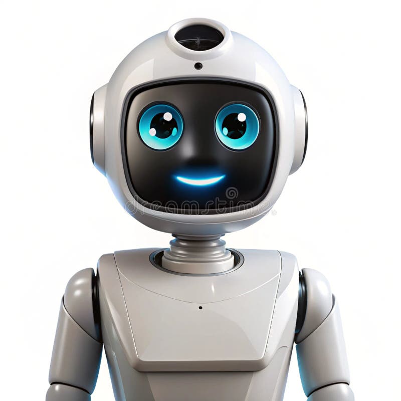 Robotic AI Assistant with Friendly Expression Stock Illustration ...