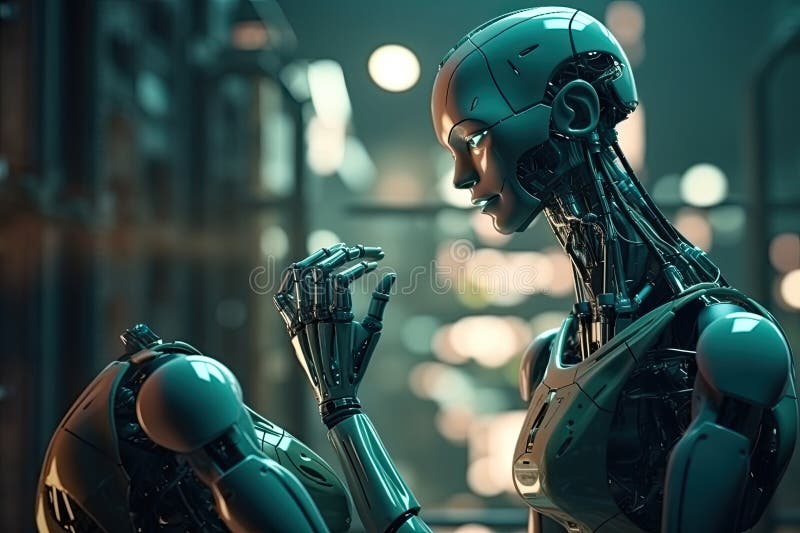 Robotic Ai . Futuristic Technology or Machine Learning . Humanoid Face ... Robotic Ai . Futuristic Technology or Machine Learning . Humanoid Face ...