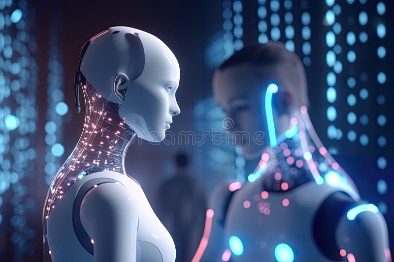 Robotic Ai . Futuristic Technology or Machine Learning . Humanoid Face ... Robotic Ai . Futuristic Technology or Machine Learning . Humanoid Face ...