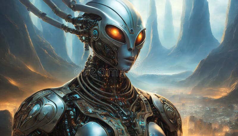 Robotic alien stock illustration. Illustration of games - 311921450