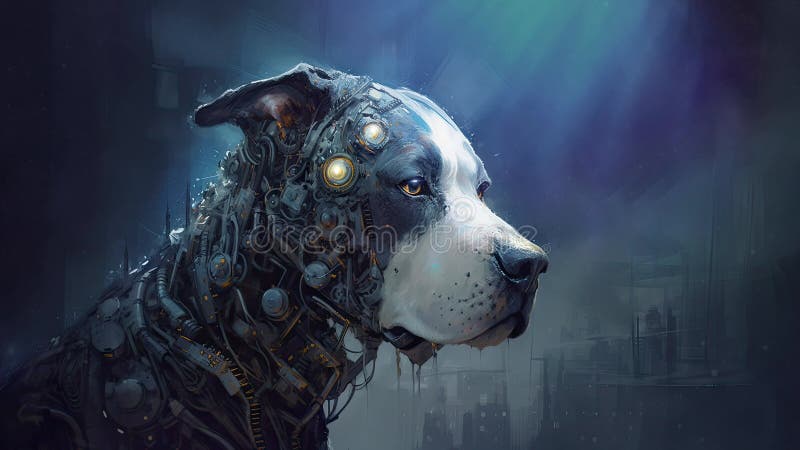 Robotic Android Dog with Futuristic Hi Tech Bionic Sci-fi Technology ...