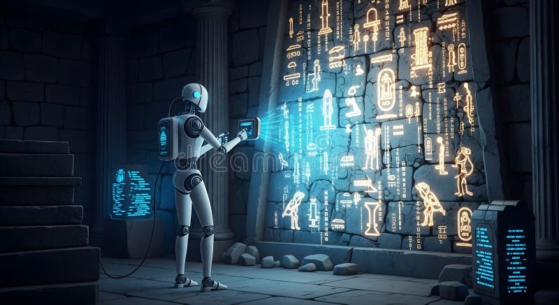 A Robotic Archaeologist Decoding Ancient Data Hieroglyphs, a Visual ...