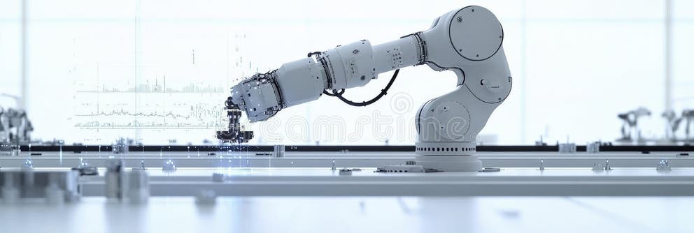 Robotic Arm in Action Performing a Precise Task Stock Illustration ...