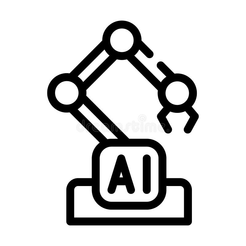 Robotic Arm Ai Line Icon Vector Illustration Stock Vector ... Robotic Arm Ai Line Icon Vector Illustration Stock Vector ...