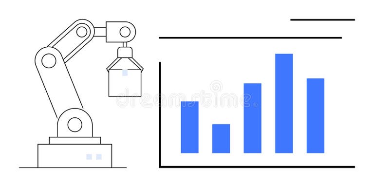 Robotic Arm and Analytics Graph Depicting Technology-driven Data ...
