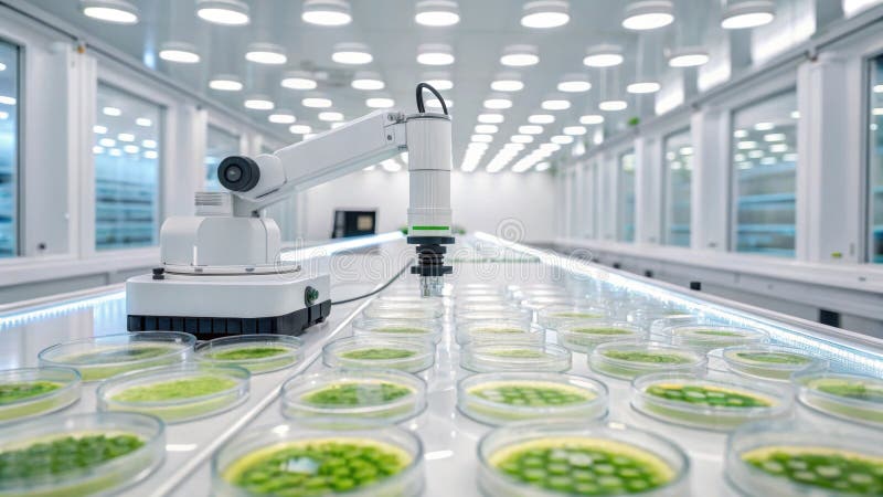 Robotic Arm Analyzing Food Samples in Modern Laboratory Setting Stock ...