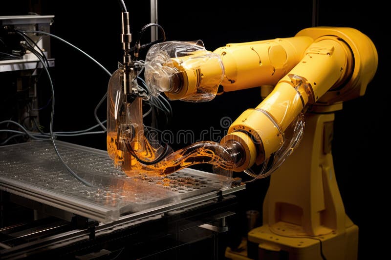 Robotic Arm Assembling Biohybrid Robot Components Stock Illustration ...