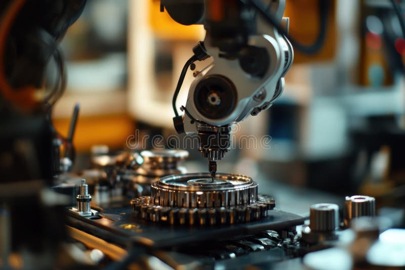 Robotic Arm Assembling Mechanical Components in a Modern Manufacturing ...