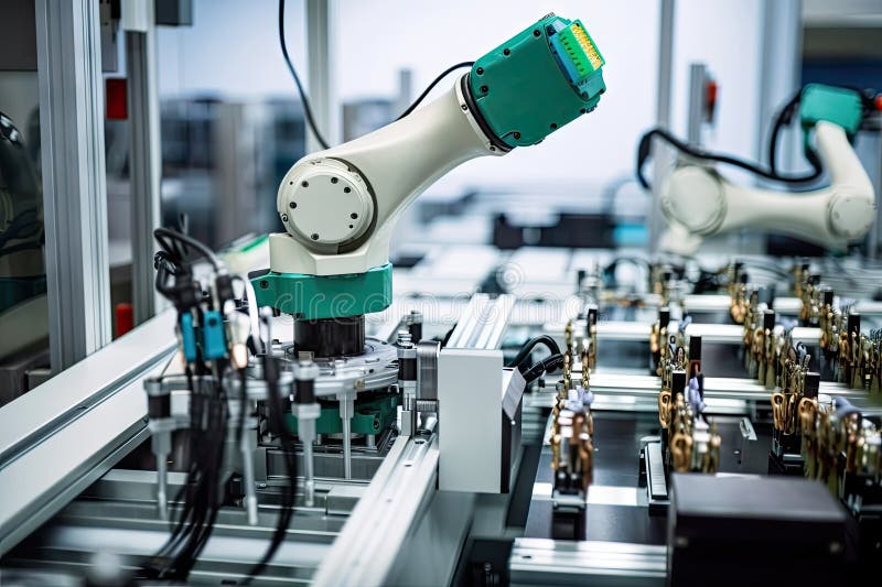 Robotic Arm Assembling Medical Device on Assembly Line Stock ...