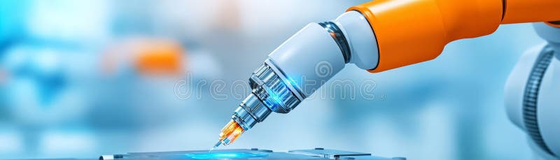 Robotic Arm Assembling Metal Component in Automated Manufacturing ...