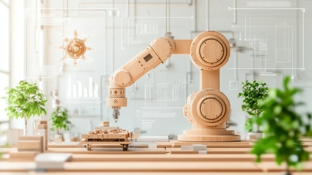 Innovative Robotic Arm in a Modern Workspace Enhances Efficiency with ...