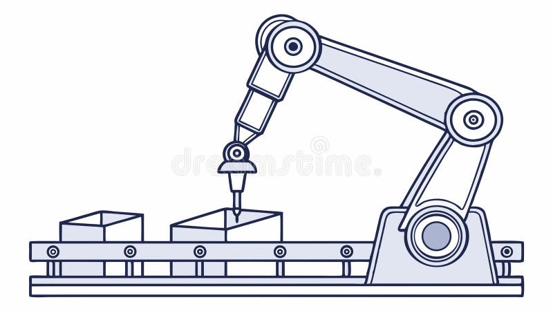 Robotic Arm on Assembly Line Vector Illustration, Industry and ...