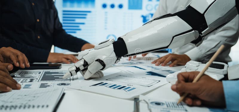 Robotic Arm Assisting Business Team with Data Analysis and Presentation ...