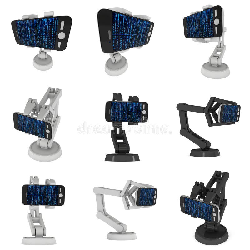 Robotic Arm with Binary Code 3d Stock Illustration - Illustration of ...