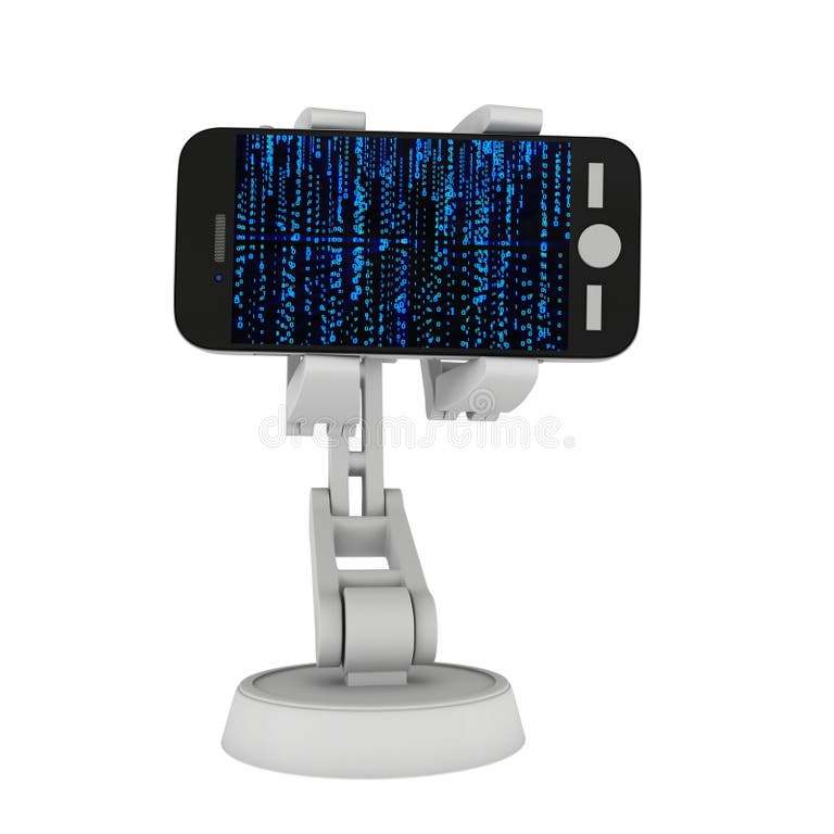 Robotic Arm with Binary Code 3d Stock Illustration - Illustration of ...