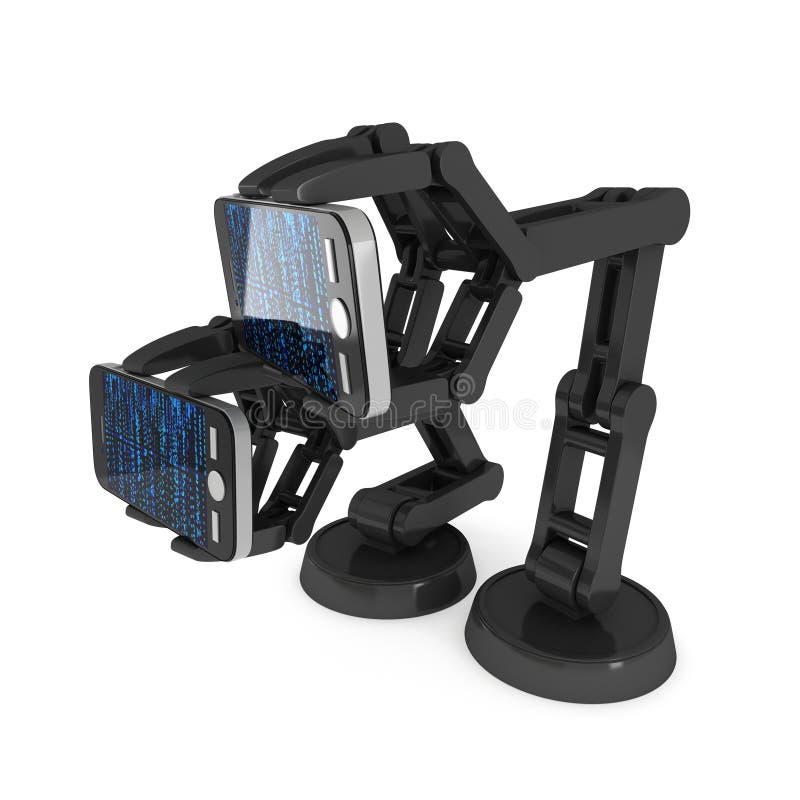 Robotic Arm with Binary Code 3d Stock Illustration - Illustration of ...