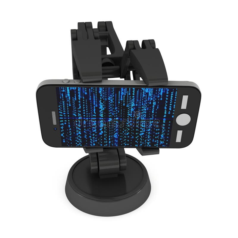 Robotic Arm with Binary Code 3d Stock Illustration - Illustration of ...