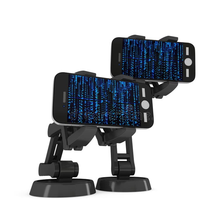 Robotic Arm with Binary Code 3d Stock Illustration - Illustration of ...