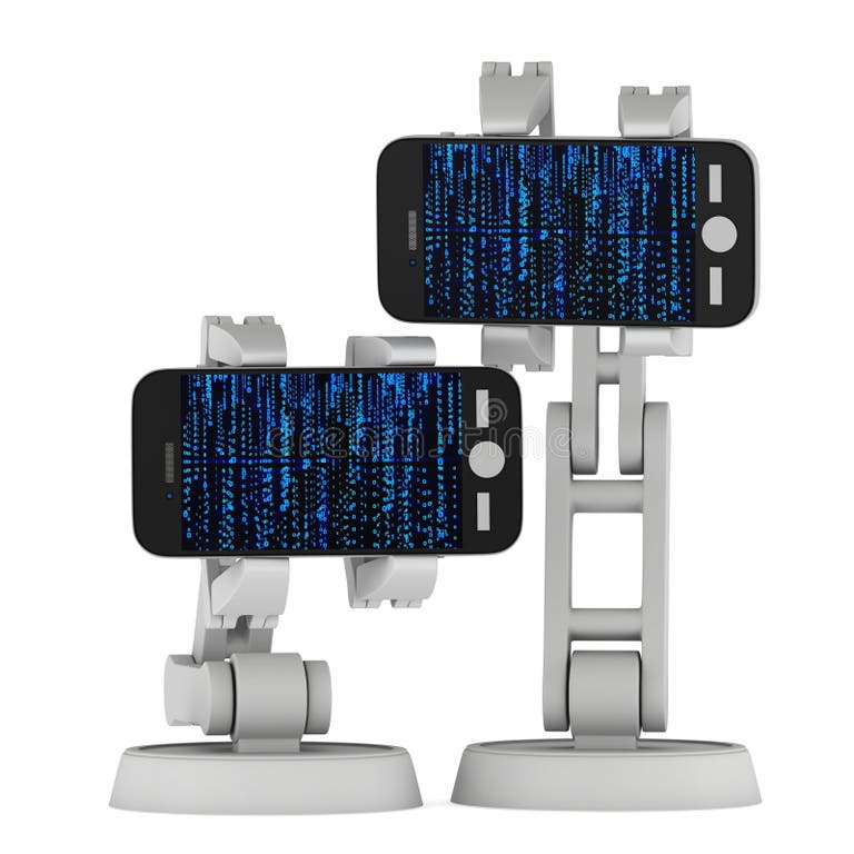 Robotic Arm with Binary Code 3d Stock Illustration - Illustration of ...