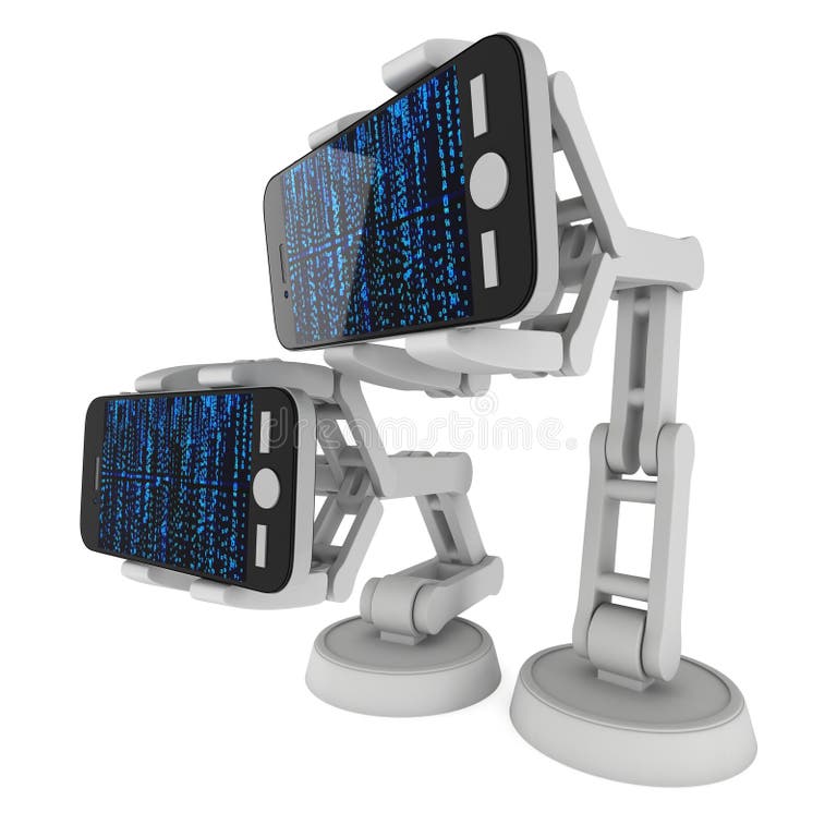 Robotic Arm with Binary Code 3d Stock Illustration - Illustration of ...