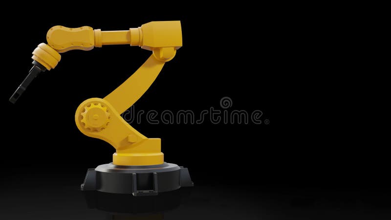 Robotic Arm on Black Background. Machinery Robotic Technology. Modern ...