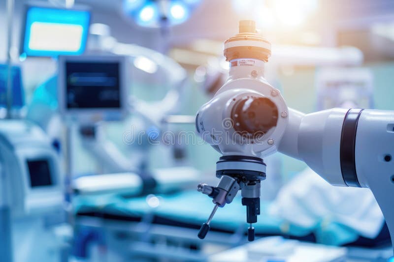 A Robotic Arm with a Camera in a Medical Operating Room. Suitable for ...