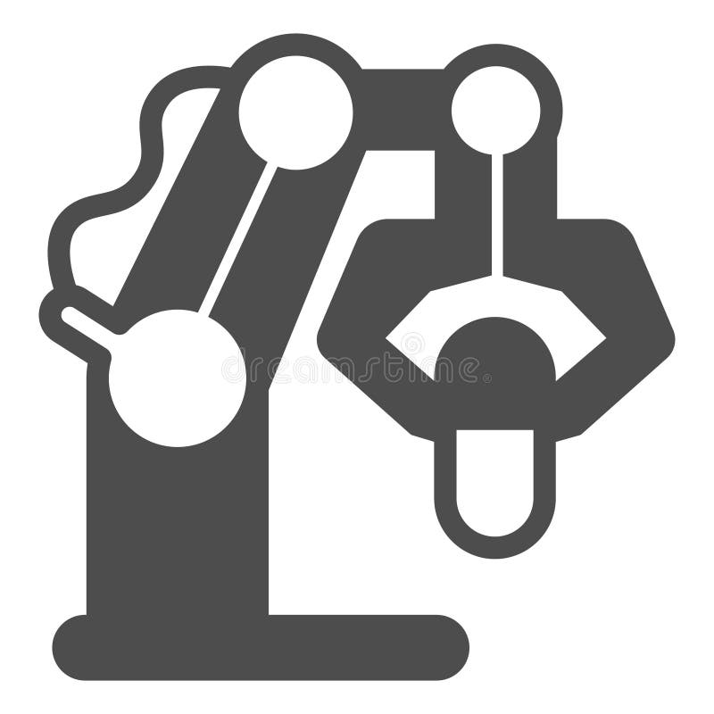 Robotic Arm with Capsule Solid Icon, Pharmacy Concept. Vector Graphics ...
