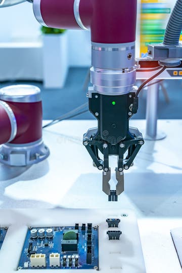 Robot Arm Robotic Hand Assembly Line Modern Factory Workshop Stock ...