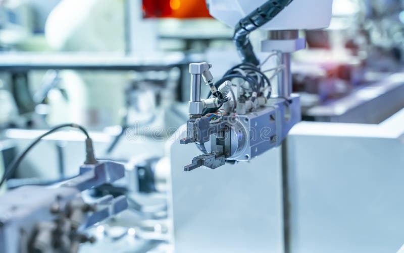 Robotic Arm Catch for Electronic Assembly Line. the Robot for Smart ...