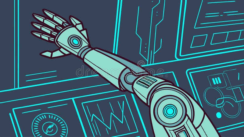 Robotic Arm and Circuit Board, Tech Innovation and Future Automation ...