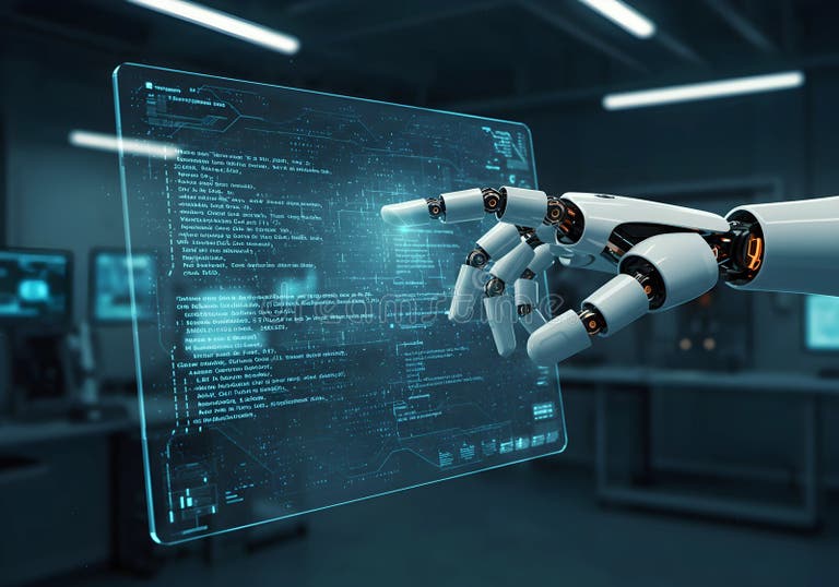 Robotic Arm Coding stock illustration. Illustration of electronic ...