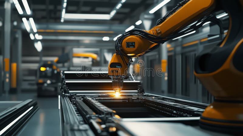 Robotic Arm Conducting Automated Welding in Industrial Environment ...